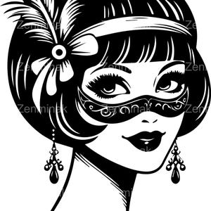 6 SVG Flapper Girl SVG Cut File – 1920s Woman With Short Hair, Headband ...