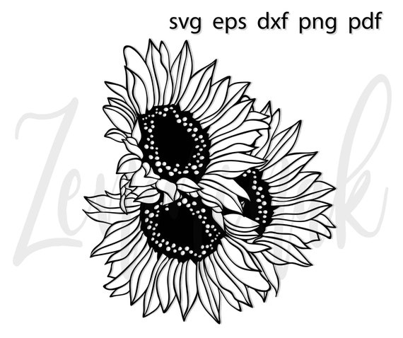 Sunflower Svg Floral Bouquet Svg Sunflower Bunch Svg - Etsy