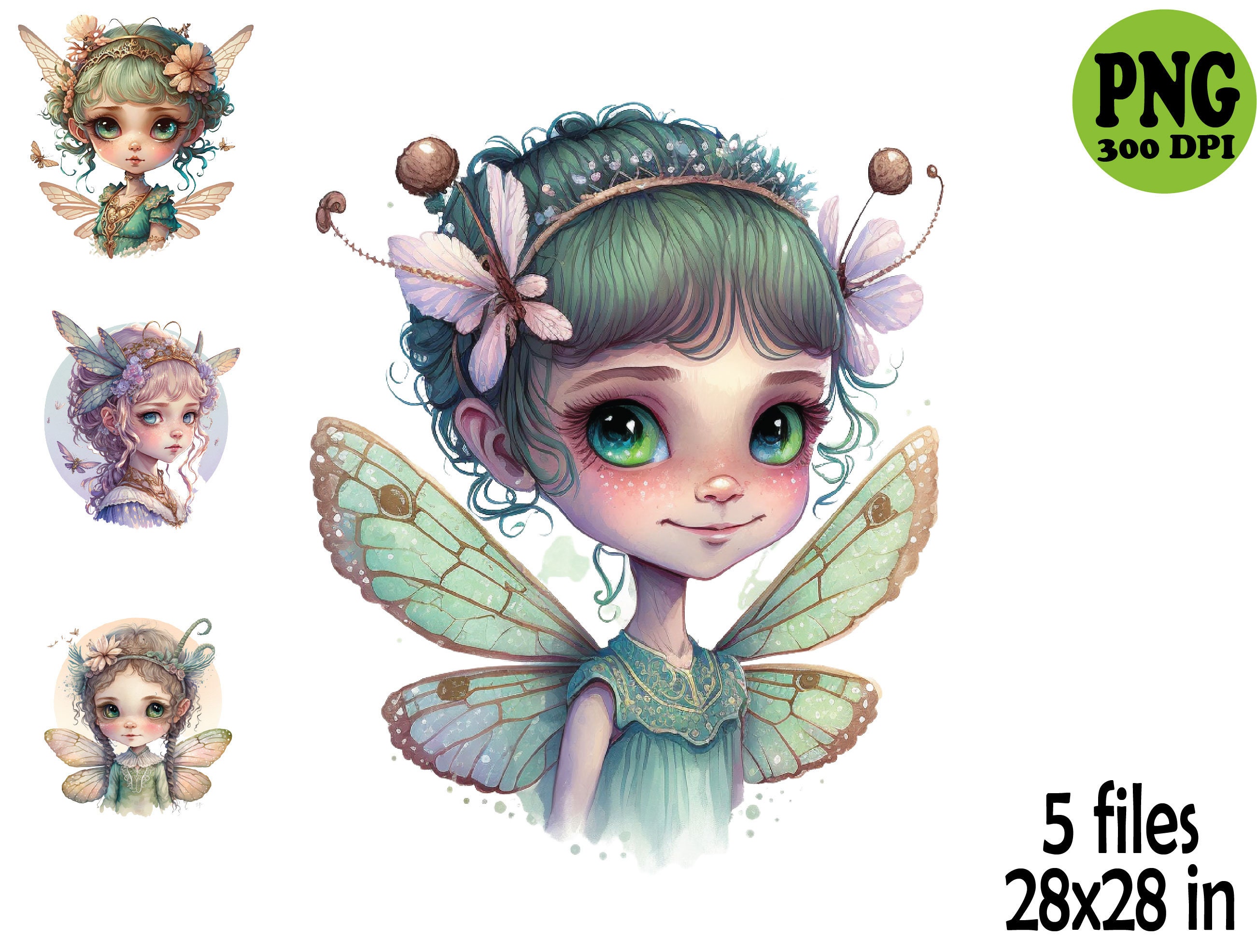 Dragonfly Princess Clipart Illustration PNG - Etsy Australia