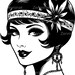 6 SVG Flapper Girl SVG Cut File – 1920s Woman With Short Hair, Headband ...