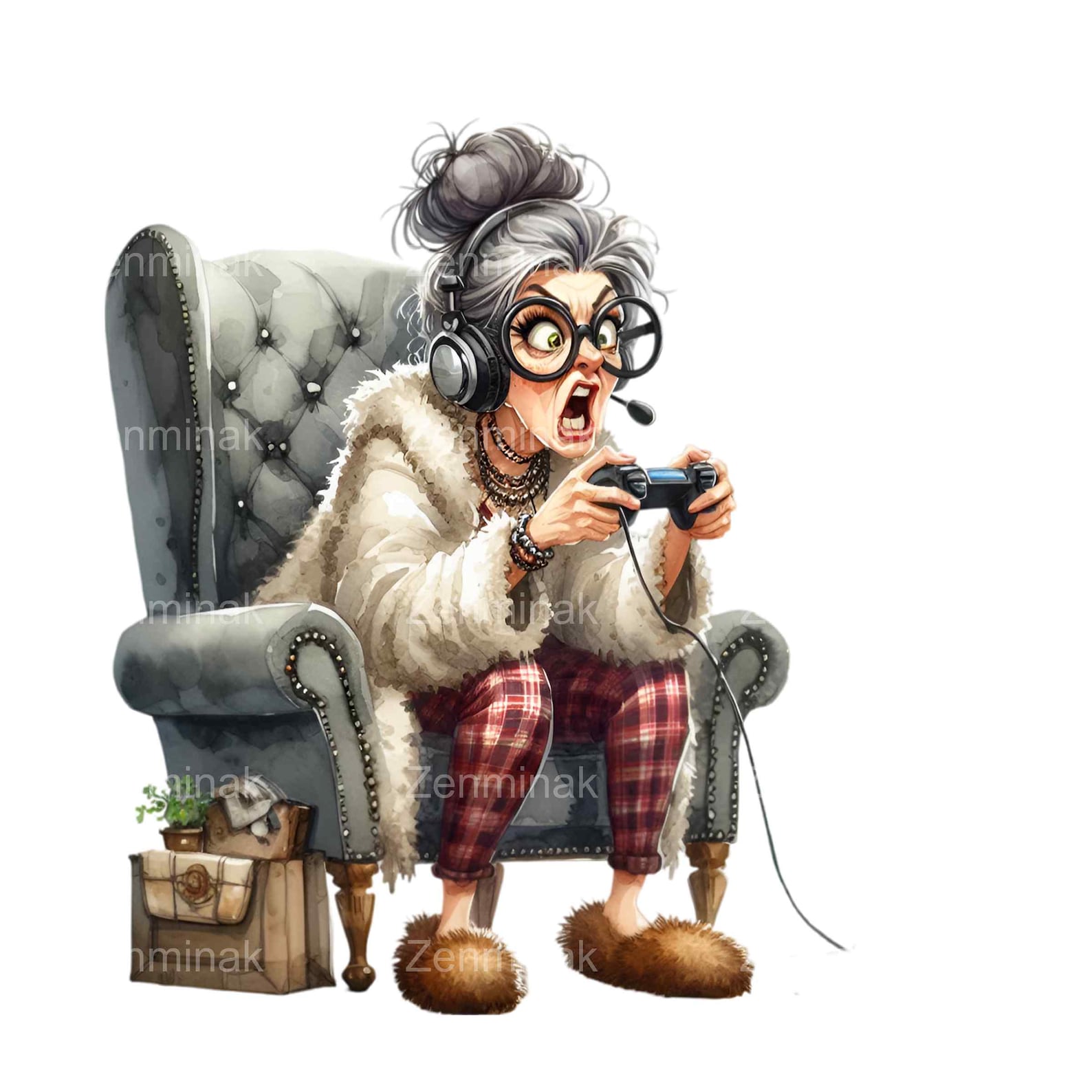 14 PNG Funny Gamer Grandma PNG Clipart – Elderly Lady Playing Video ...