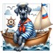 12 PNG Sailor Dane Clipart, Nautical Dog Boat & Seagulls - Etsy