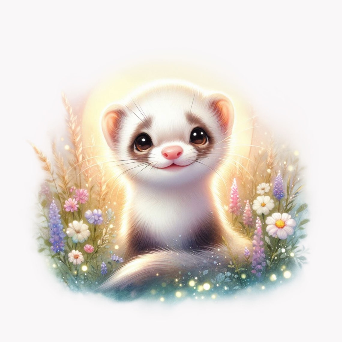 10 Magical Ferret PNG Clipart – Cute Fantasy Ferret Holding Glowing ...