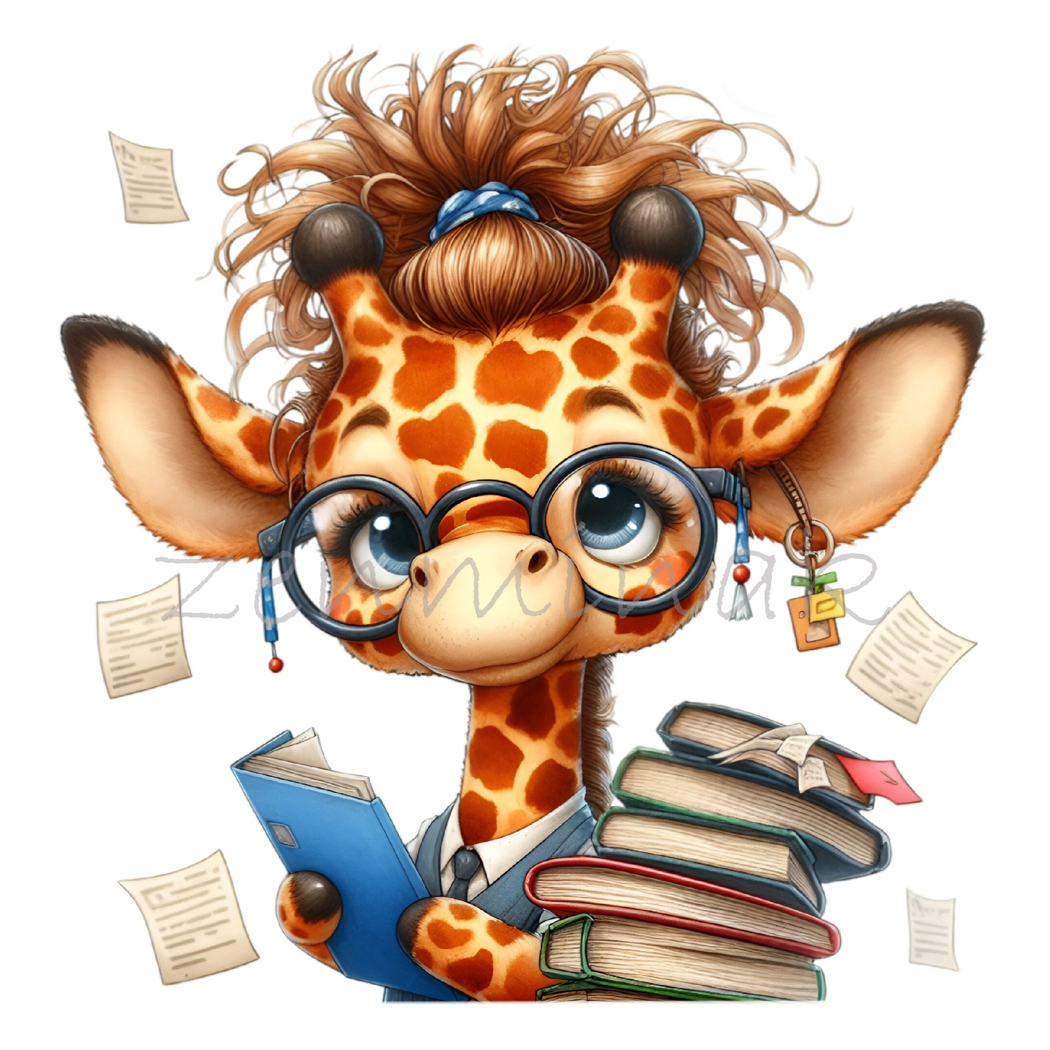 15 PNG Teacher Giraffe Clipart – PNG Cute Animal Illustration – School ...