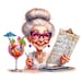 Cheerful Senior Lady Playing Bingo Illustration | 18 Fun Clipart ...
