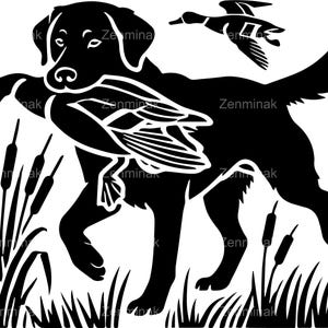 4 SVG Labrador Duck Hunting, Jumping Retriever Marsh Scene - Etsy