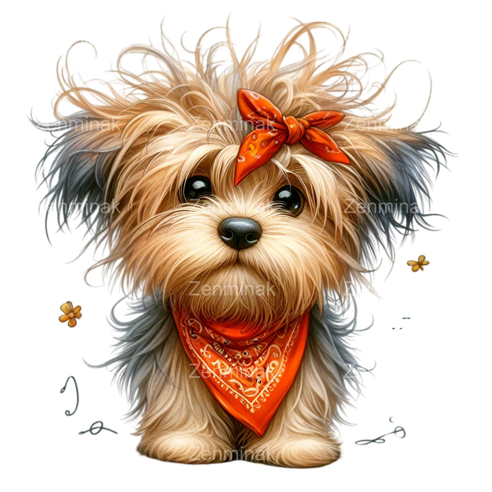12 PNG Cute Dog PNG – Scruffy Puppy Clipart With Blue Bandana for Dog ...
