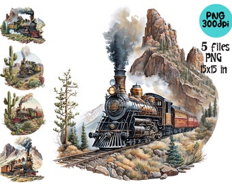 Vintage Travel Train Clipart, Poster for Child Room,steam Engine Train ...