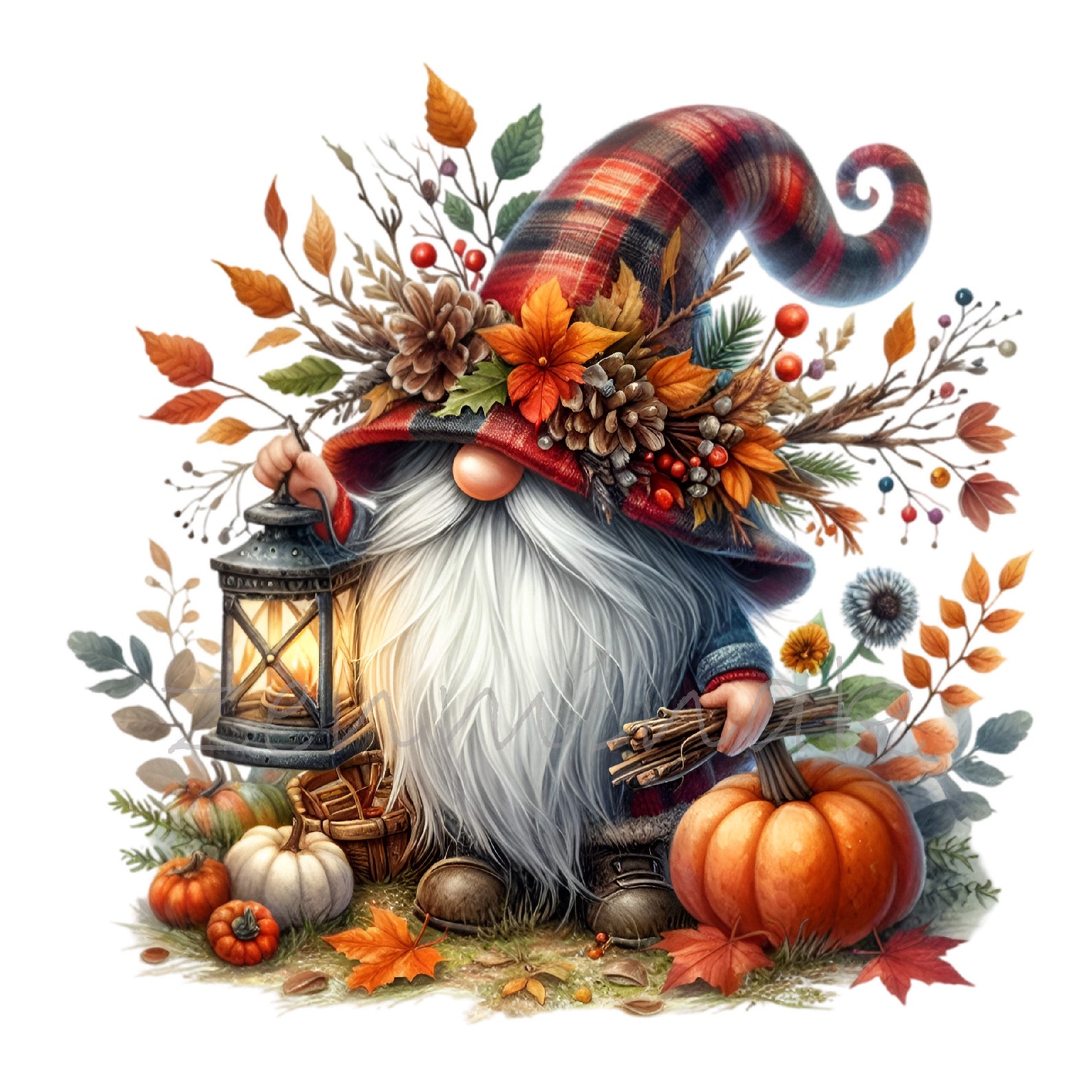 10 PNG Fall Gnome Autumn Sublimation, Plaid Garden Pumpkin Clipart - Etsy