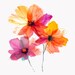 10 Watercolor Floral Clip Art PNG - Vibrant Blue, Yellow, and Orange ...