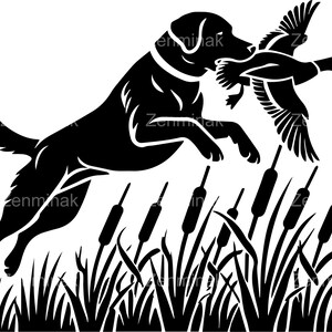 6 SVG Jumping Labrador Dog SVG – Duck Hunting Silhouette Cut File ...
