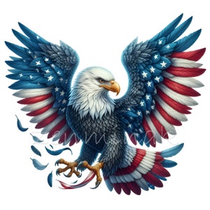 Patriotic Eagle Clipart, American Flag 12 PNG, Veterans Day, Freedom ...