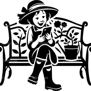 5 Relaxed Gardener SVG Cut File for Cricut - Gardening Woman Digital ...