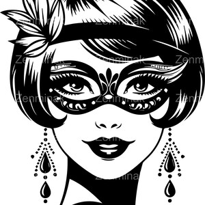 6 SVG Flapper Girl SVG Cut File – 1920s Woman With Short Hair, Headband ...