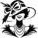 Vintage Flapper Lady SVG Cut File - 5 Elegant Woman With Feathered Hat ...