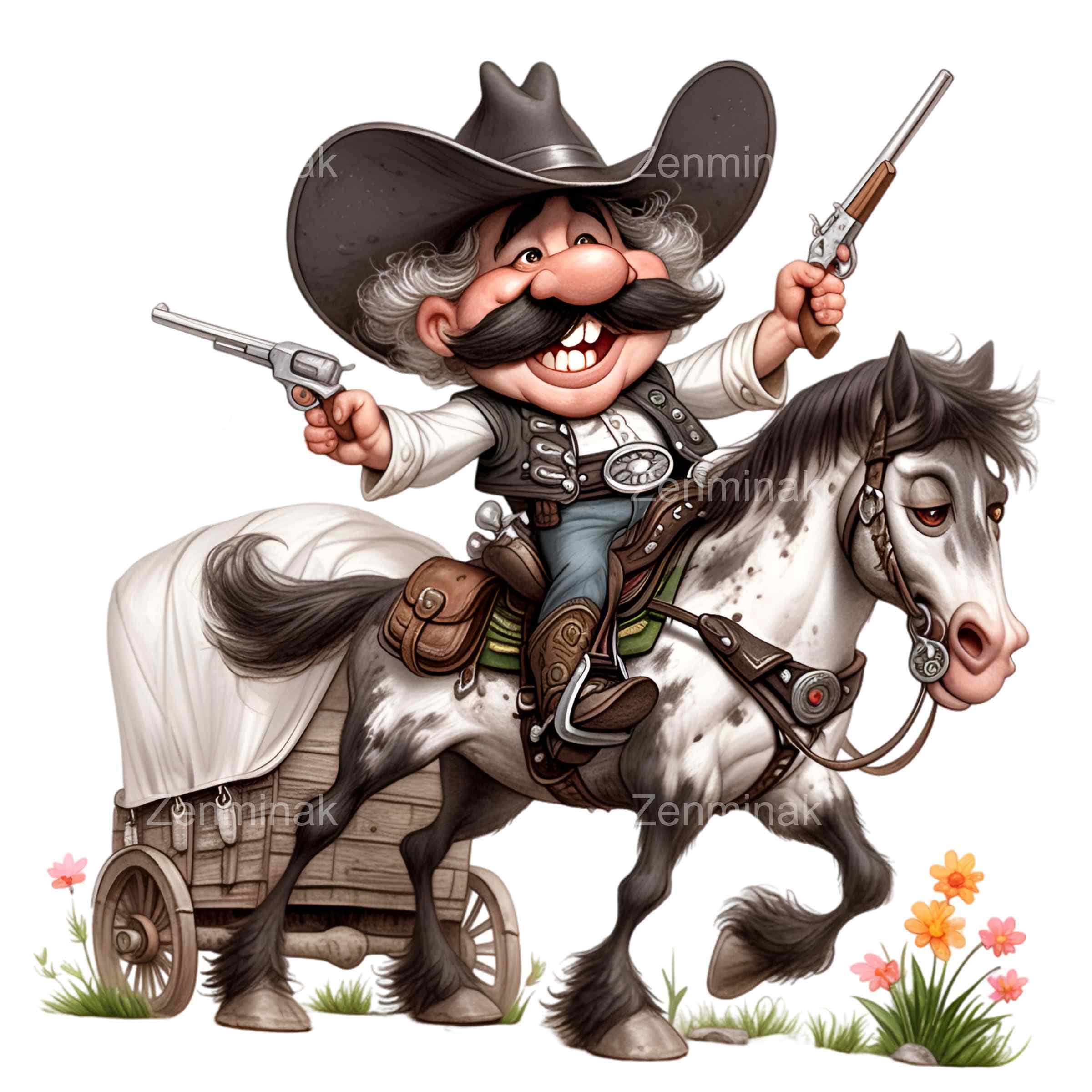 15 PNG Funny Cowboy Clipart – Cartoon Cowboy Riding Horse PNG – Western ...
