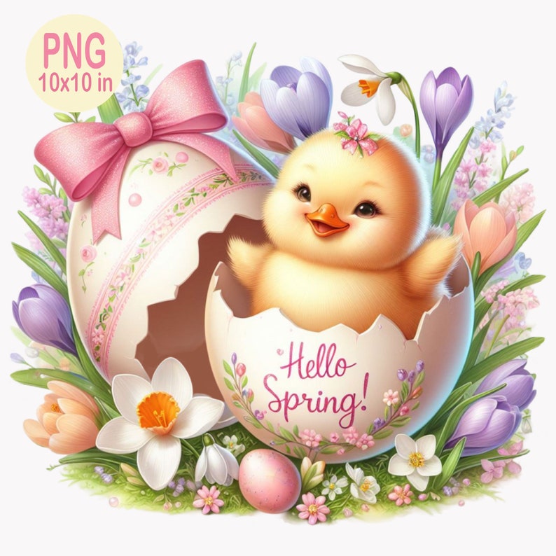 10 PNG Easter Chick Clipart, Hatching Baby Bird Spring Sublimation - Etsy