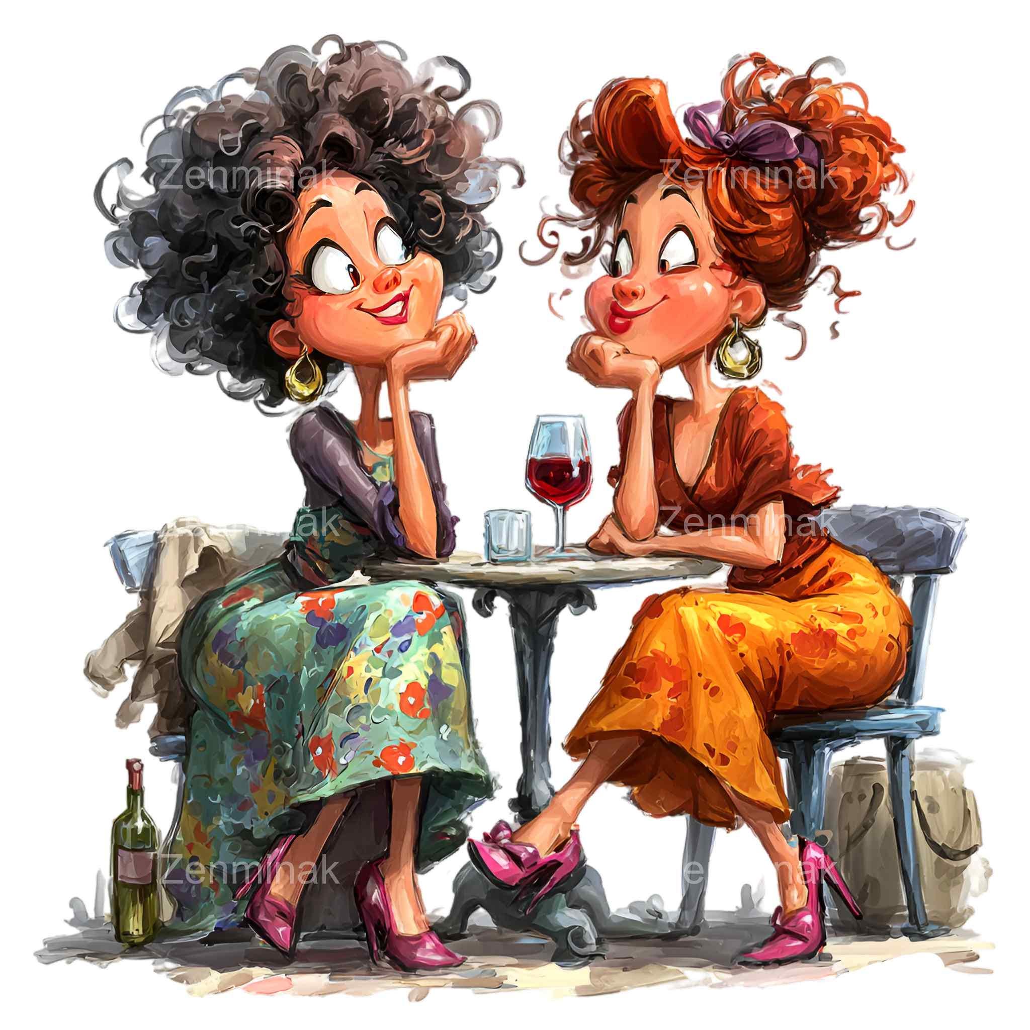 16 PNG Wine Girls Friends – Funny Ladies Clipart – PNG for Girls Crafts ...