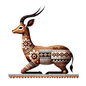 15 Tribal Antelope PNG Clip Art, African Animal Illustration, Ethnic ...