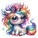 15 PNG Rainbow Unicorn Clipart – Cute Unicorn PNG With Glasses ...