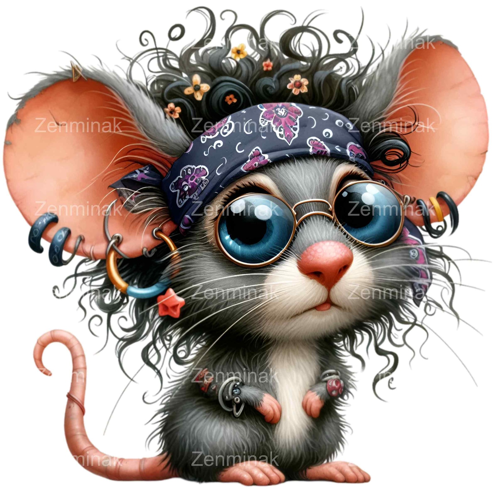 14 PNG Cool Mouse Clipart – Rockstar Mouse PNG With Glasses and Bandana ...