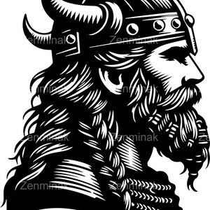 6 Viking Warrior SVG Cut File - Norseman With Braided Beard Clipart ...