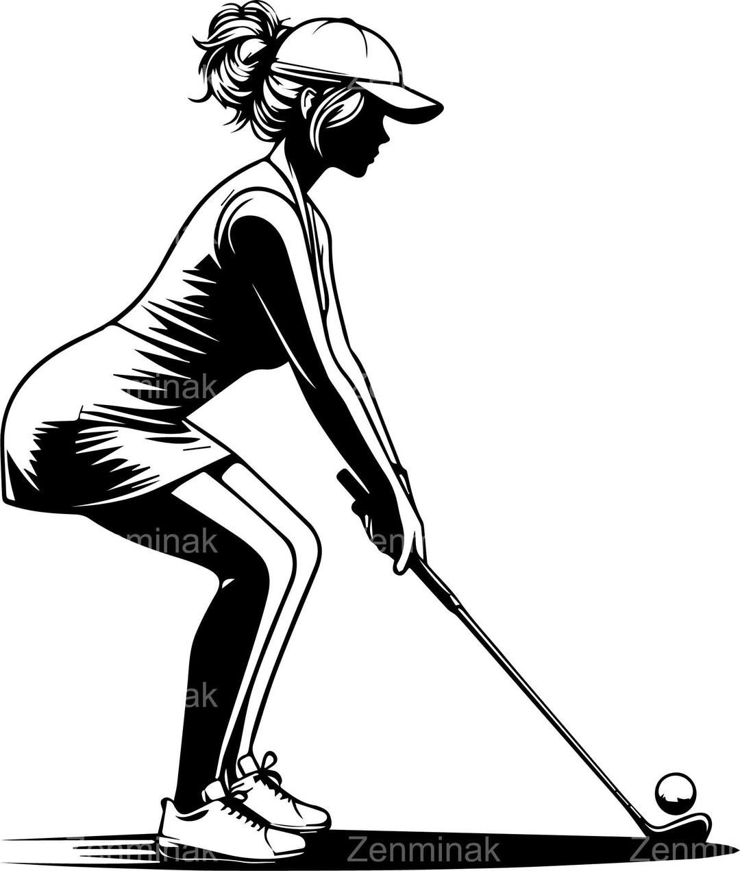 5 SVG Golf Woman Silhouette SVG, Female Golfer Clipart for Cricut ...