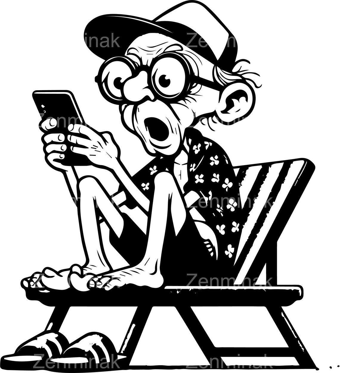 8 SVG Funny Grandpa With Phone, Grumpy Old Man Clipart, Retired Senior ...