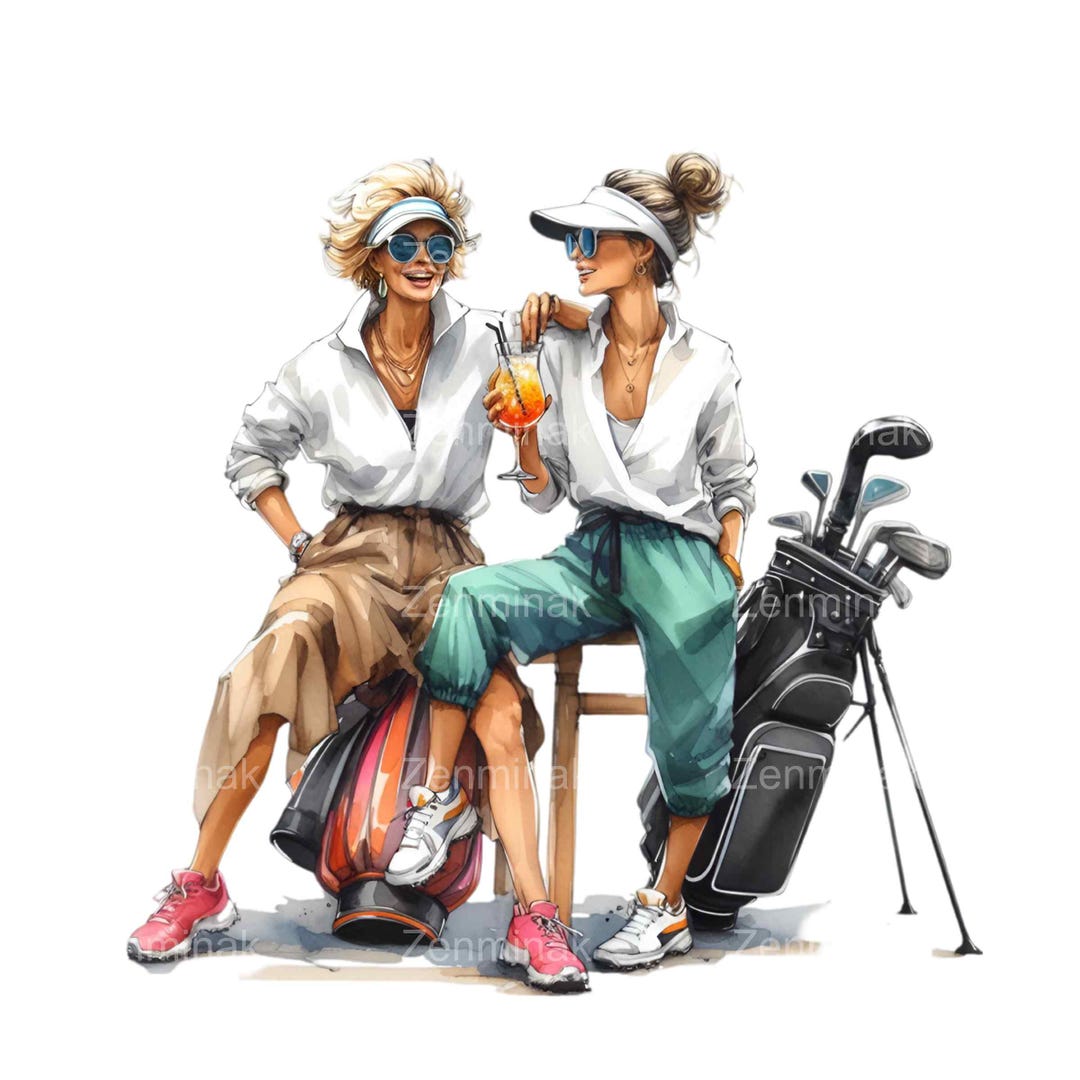 22 Elegant Golf Women PNG, Stylish Senior Ladies Golfing Clipart ...