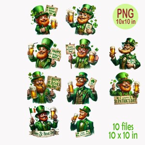 Leprechaun Clipart, St. Patricks Day Clipart Illustration, Clover ...