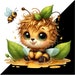 14 PNG Bumblebee Clipart, Messy Hair Bee Spring Garden Graphics - Etsy