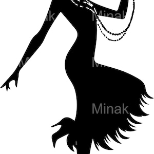 7 SVG 1920s Flapper Girl SVG Cut File, Retro Charleston Dancer ...