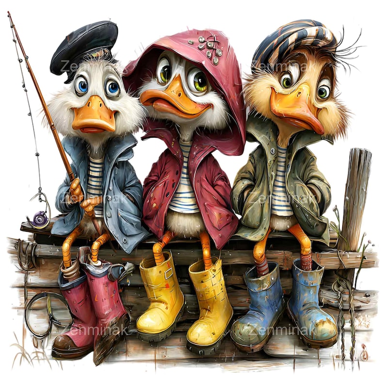 15 PNG Funny Duck Clipart PNG – Cartoon Ducks in Boots and Hats With ...