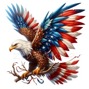 Patriotic Eagle Clipart, American Flag 12 PNG, Veterans Day, Freedom ...