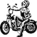 4 Biker Girl SVG Cut File - Stylish Lady on Motorcycle Design - Cool ...