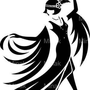7 SVG 1920s Flapper Girl SVG Cut File, Retro Charleston Dancer ...