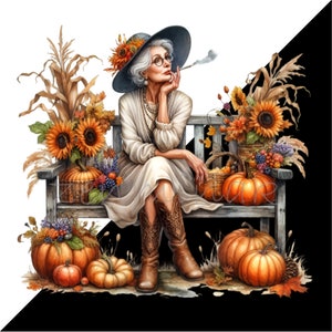 10 PNG Elegant Fall Lady – Autumn PNG Clipart – Classy Woman on Harvest ...