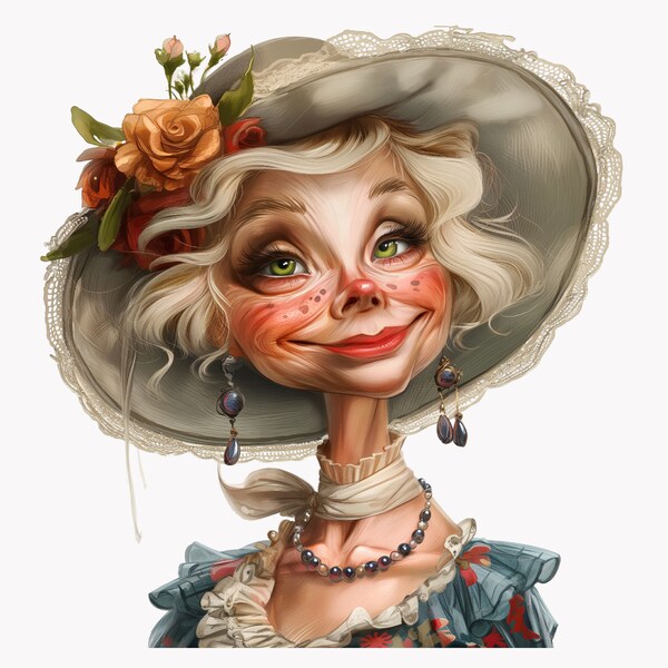 Funny Old Lady Clipart - Etsy