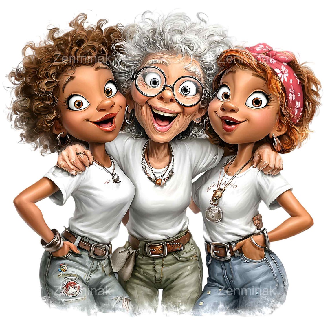 12 PNG Funny Friends – Happy Senior Ladies Clipart for Friendship ...