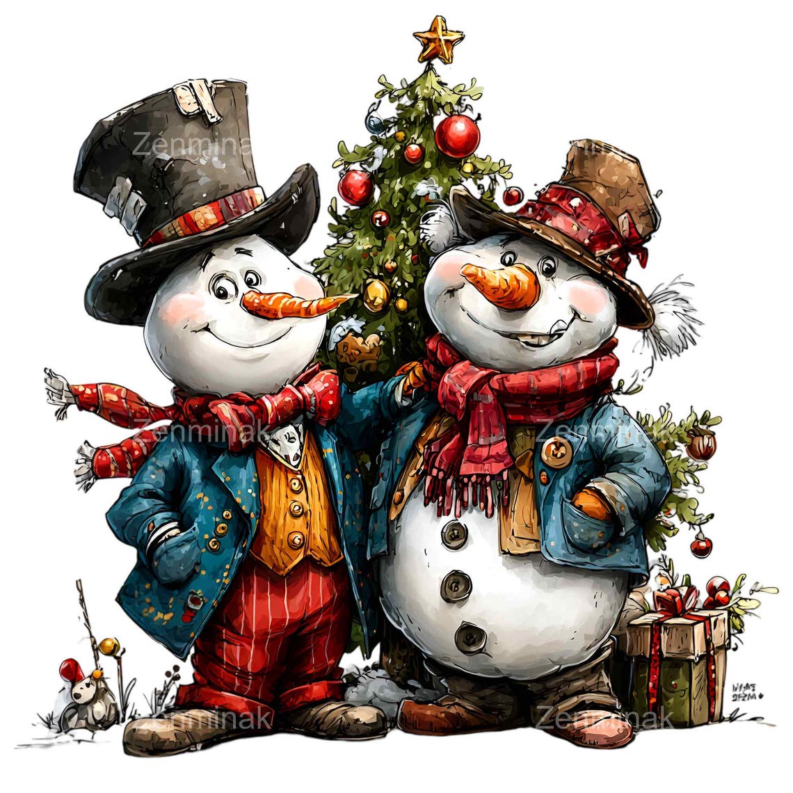 15 PNG Snowman Couple PNG – Cute Christmas Snowmen Clipart – Winter ...