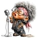 14 PNG Rockstar Grandma – Funny Singing Old Lady Clipart With ...
