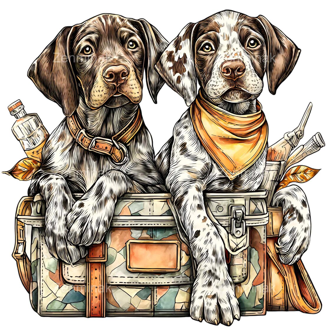 10 PNG Puppy Pair PNG Clipart – Cute Dogs in Basket Digital Download ...