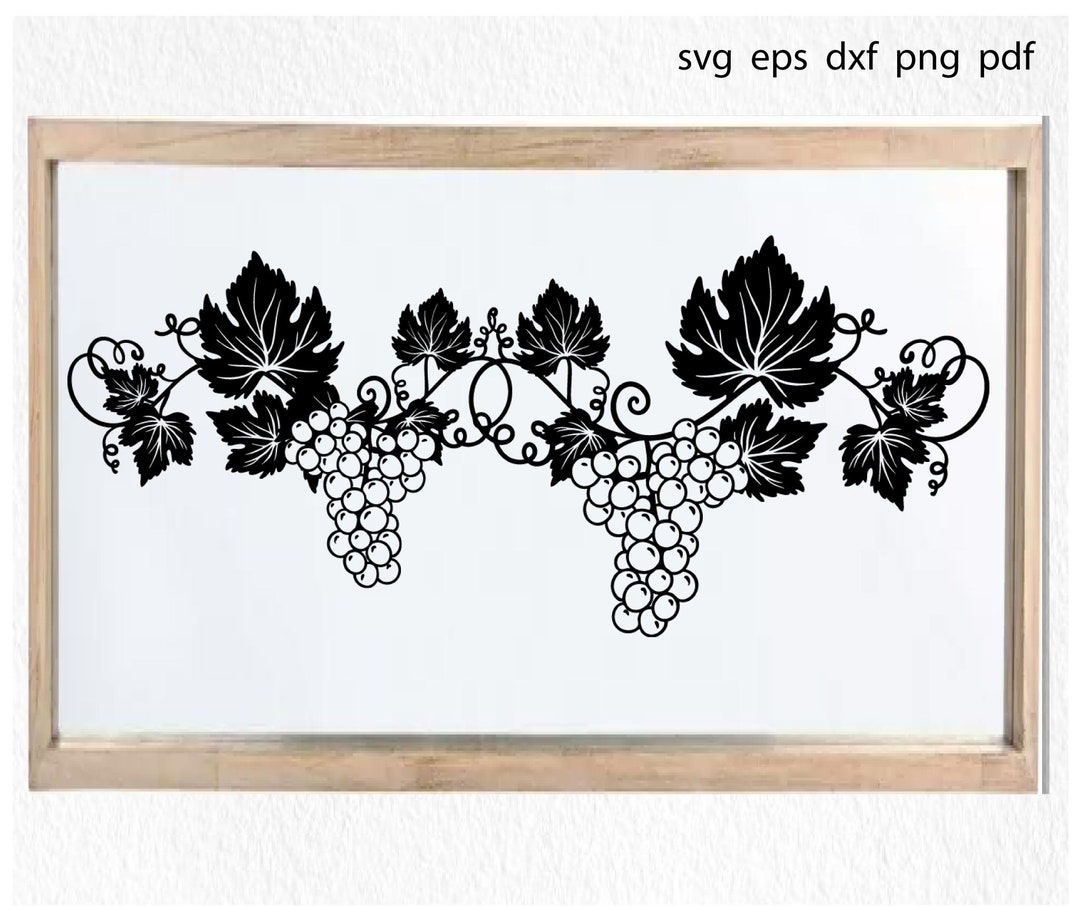 Vine Wreath Svg, Vineyard Svg, Grape Vine Svg, Vine Border Svg ...