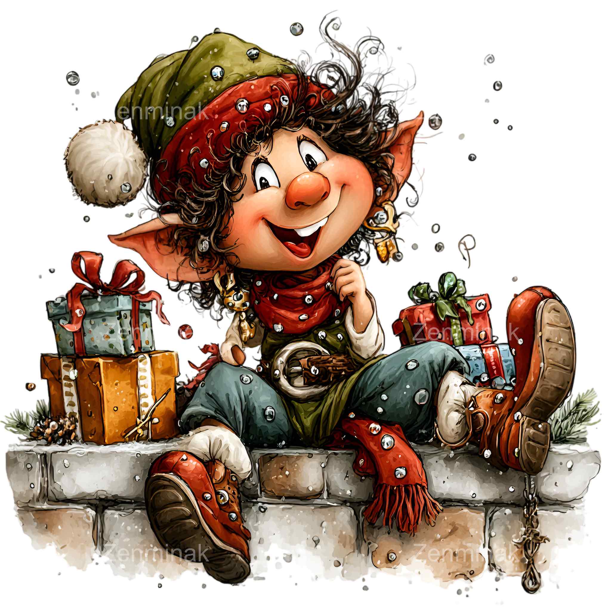 15 PNG Winter Elf Clipart – Cute Holiday PNG – Festive Digital Art for ...