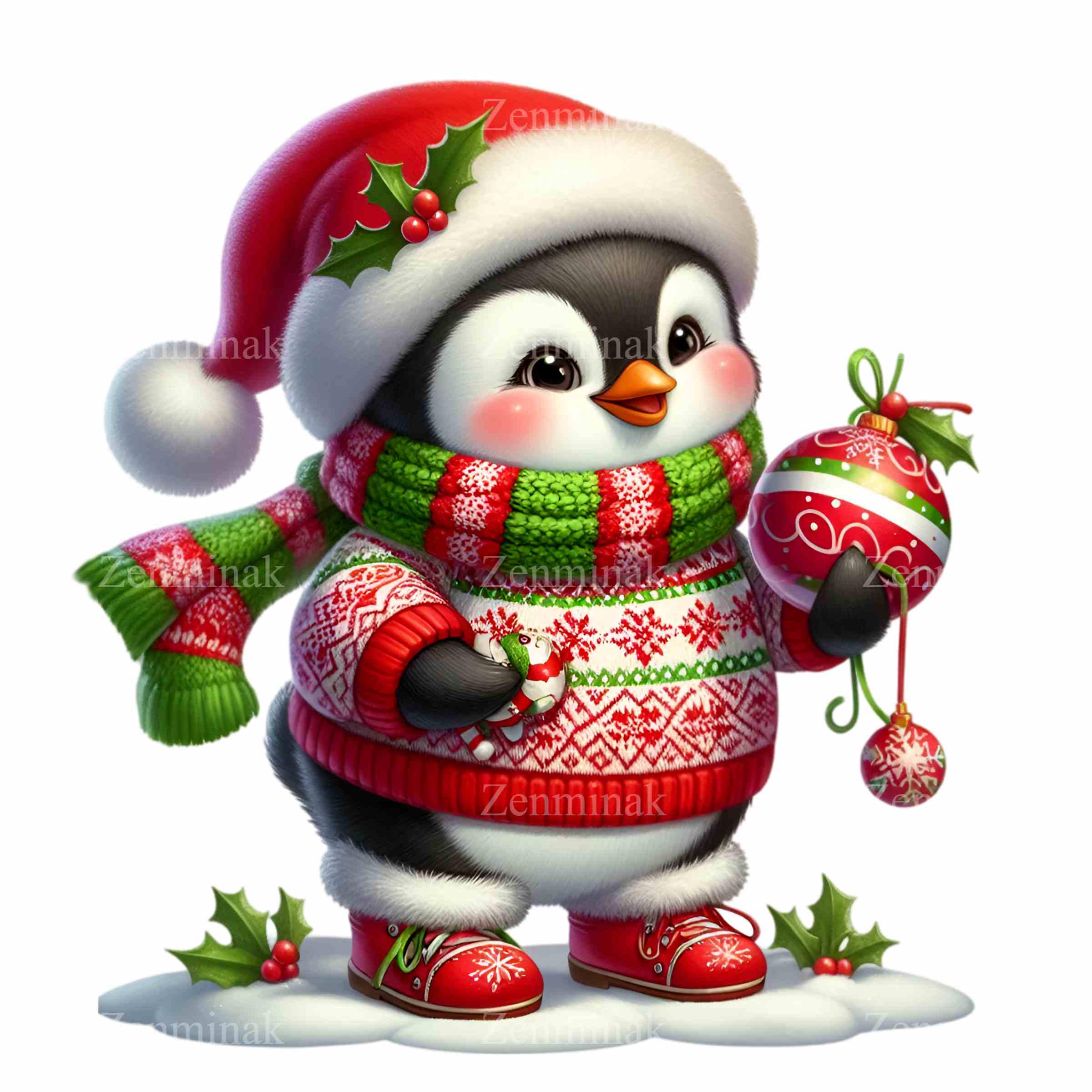 15 PNG Baby Penguin Clipart – Christmas Penguin PNG – Holiday Ornament ...