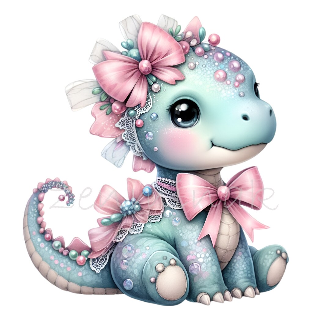 Cute Dinosaur Clipart | Adorable 10 PNG Illustration | High-resolution ...