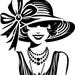 Vintage Flapper Lady SVG Cut File - 5 Elegant Woman With Feathered Hat ...