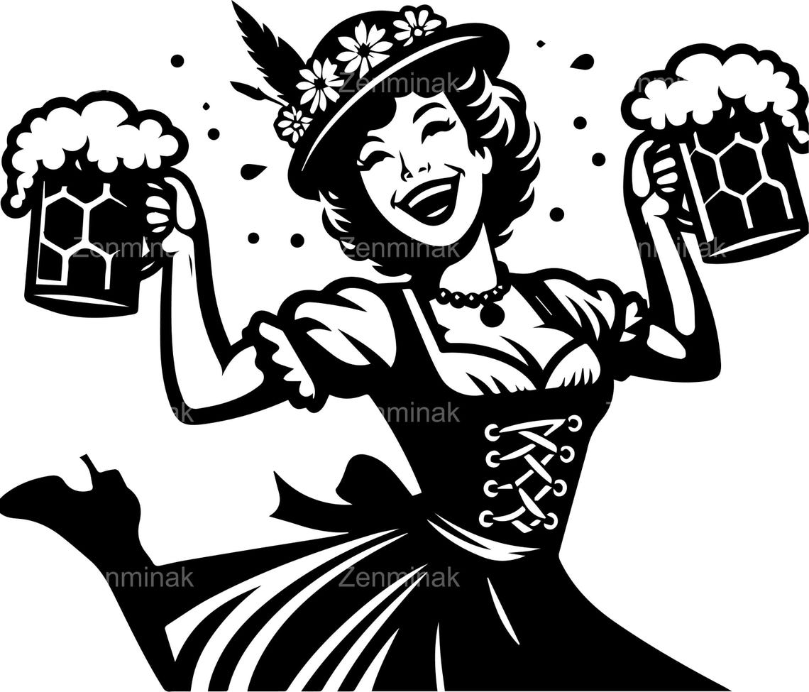 9 SVG Beer Girl SVG – Bavarian Barmaid Cut File – Traditional Dress ...