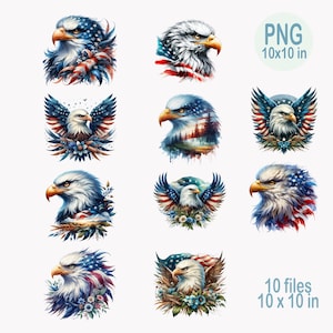 Patriotic Eagle Clipart, American Flag PNG, Veterans Day, Freedom ...