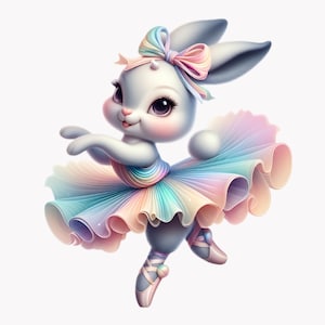 Bunny Clipart, Ballerina Bunny PNG, Dancing Bunny Clipart, Nursery ...